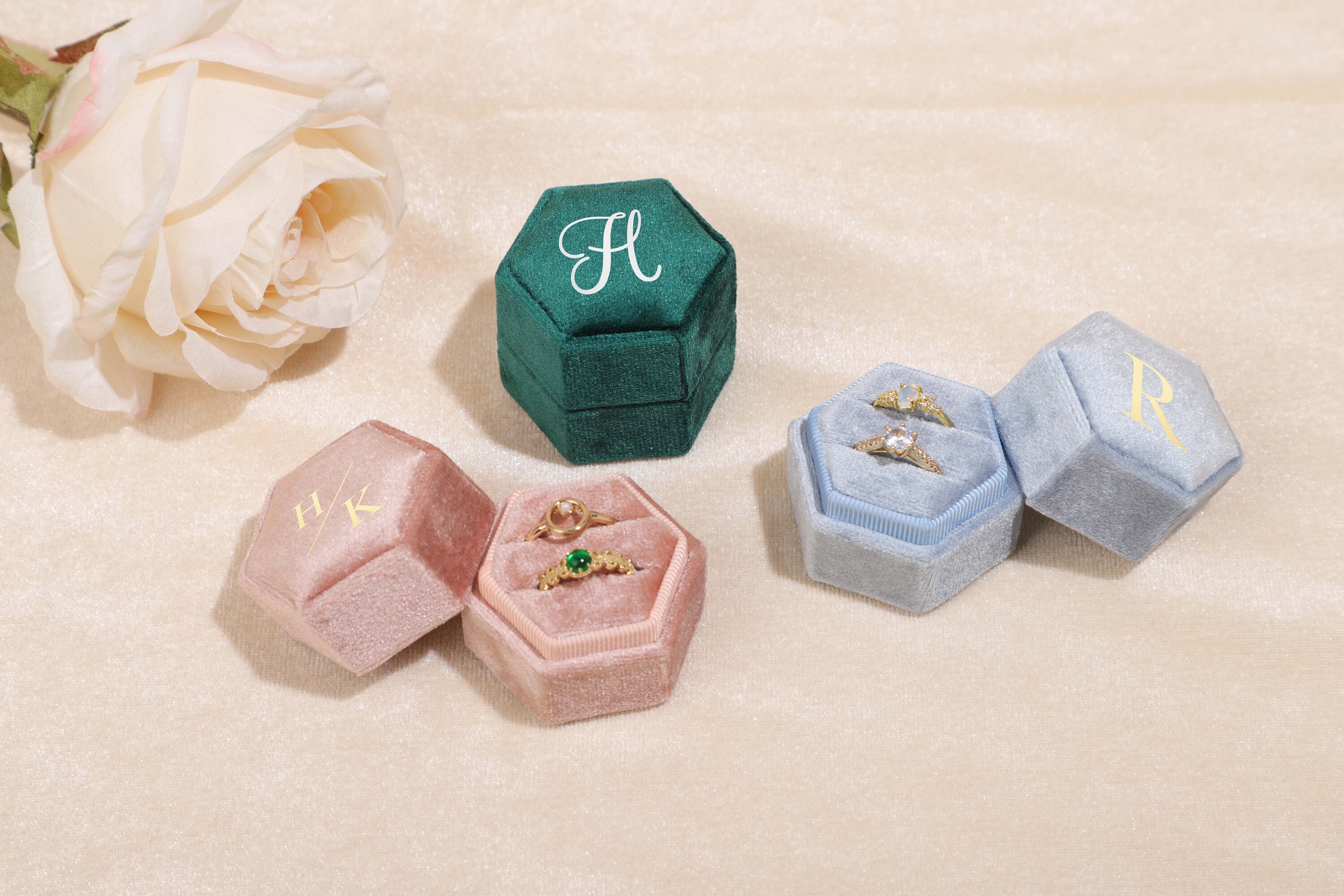 Personalized Velvet Ring Box, Engagement Ring Box, Wedding Gift ...