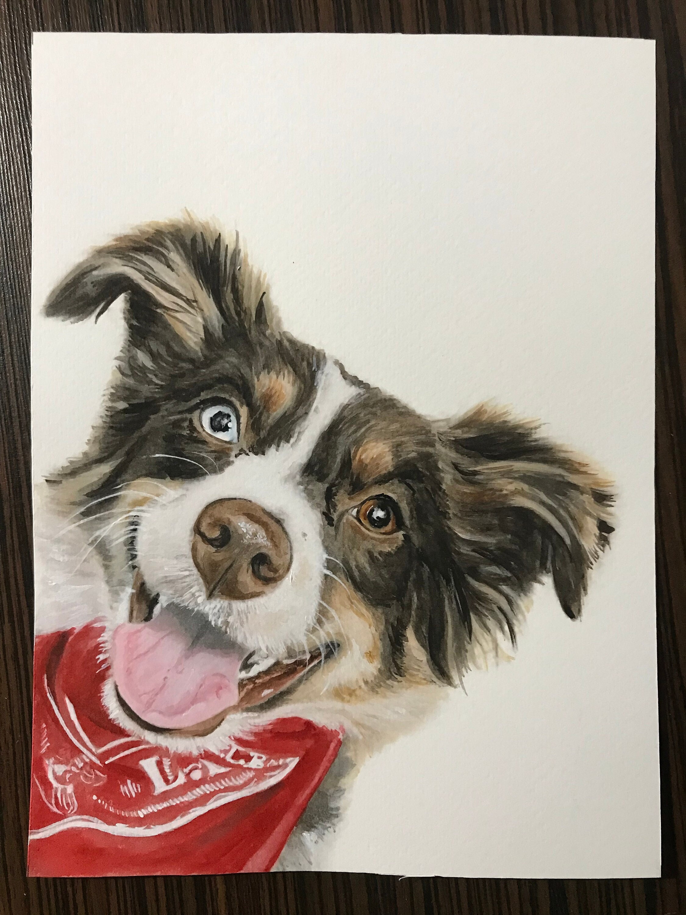 Custom-made Painting From Dog Photo, Unique Hand Drawn Water Color ...