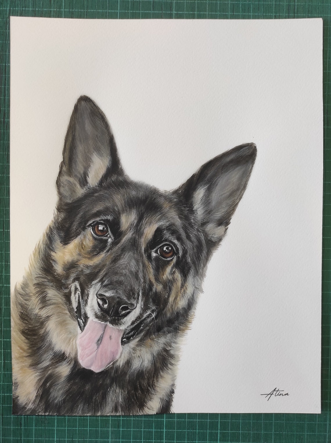 Custom-made Painting From Dog Photo, Unique Hand Drawn Water Color ...