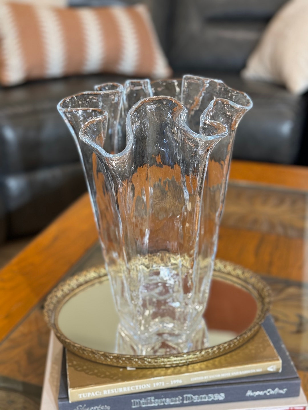 Vintage Muurla Lasi Finnish Finland Clear Ruffled Art Glass Vase 12 - Etsy