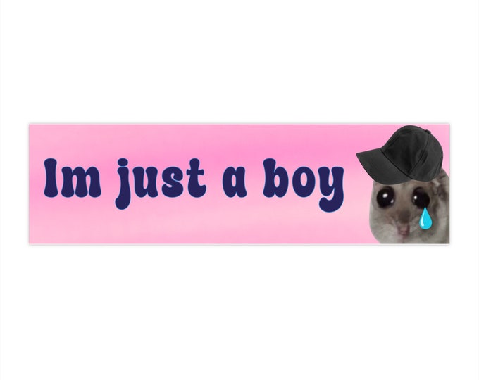 New Driver Pls Be Nice | Sad Hamster Car Bumper Sticker | Crying Funny ...