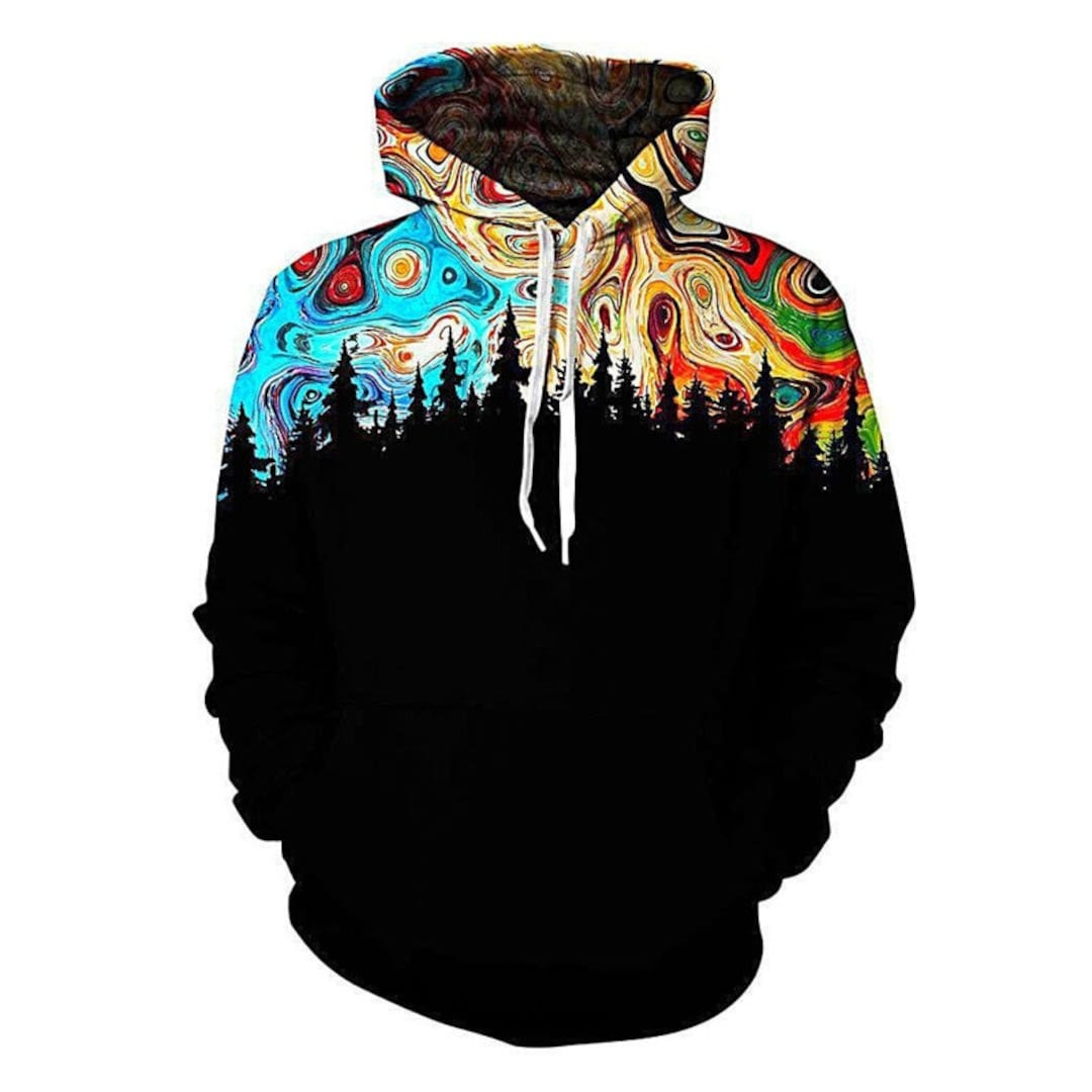 Colorful Hoodie New Cloth Winter Thick Hooded Hoodie 3d Printed New ...