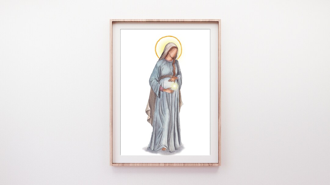 DIGITAL DOWNLOAD, Pregnant Mother, Blessed Mother Printable, Catholic ...