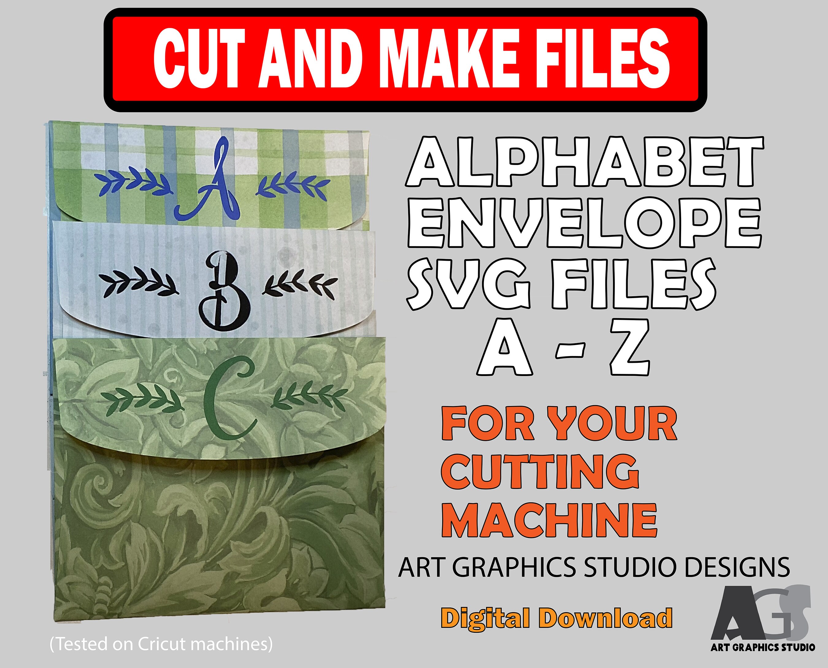 Alphabet Envelope SVG Files - Etsy