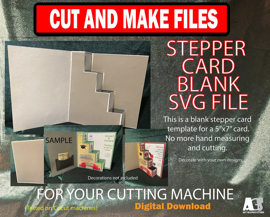 Stepper Card Blank SVG File - Etsy