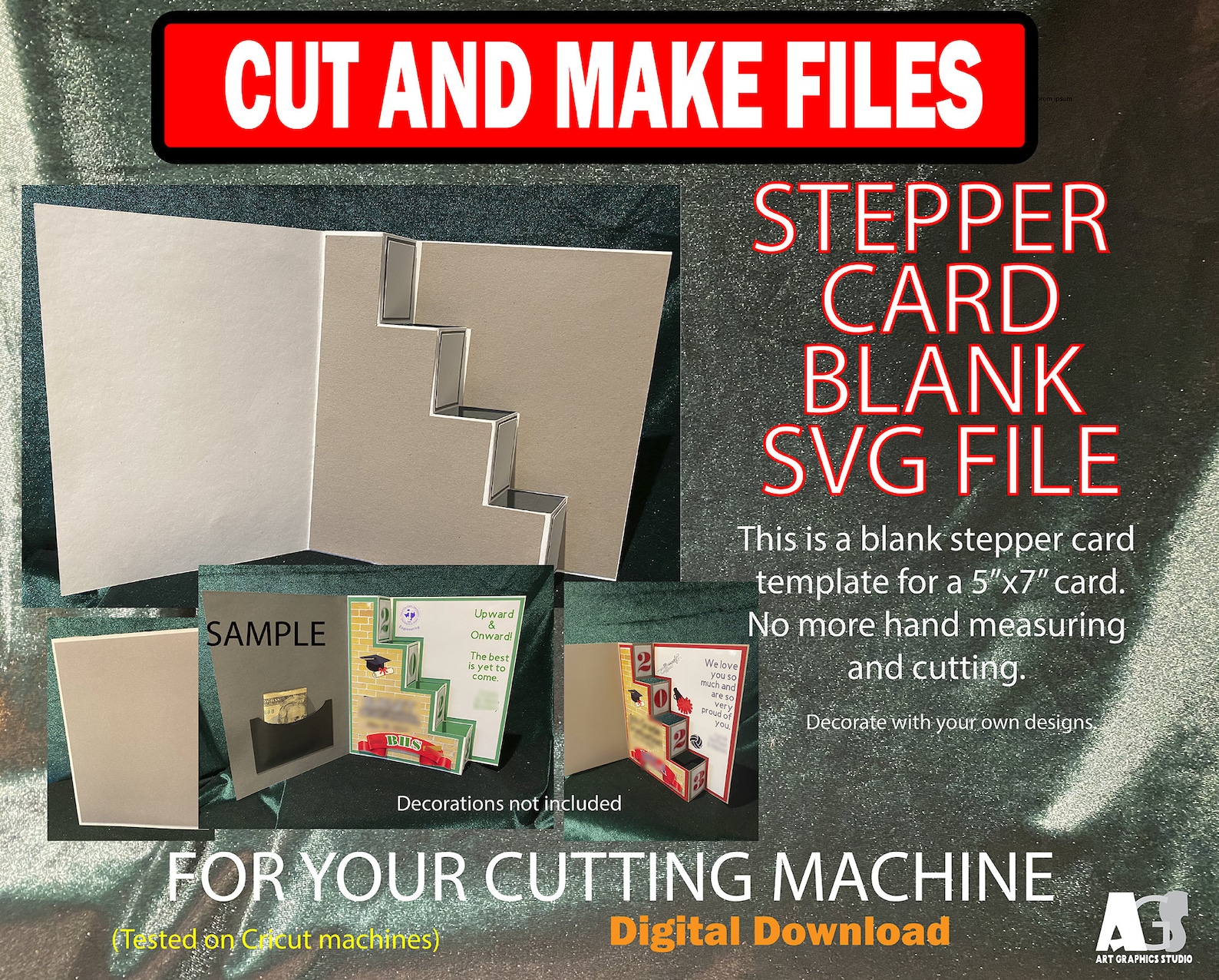 Stepper Card Blank SVG File - Etsy