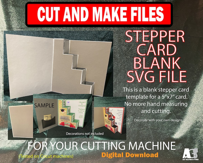 Stepper Card Blank SVG File - Etsy