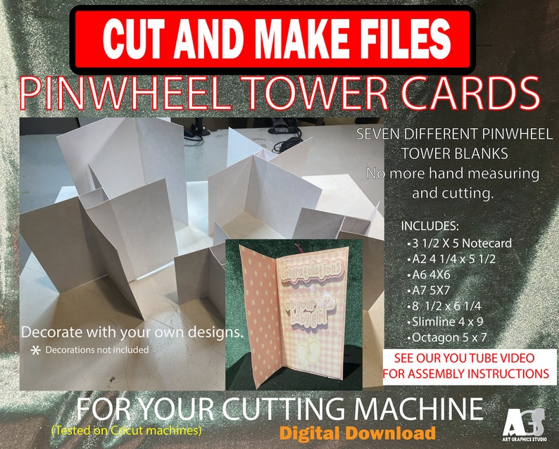 Cut and Make Pinwheel Tower Cards - Etsy