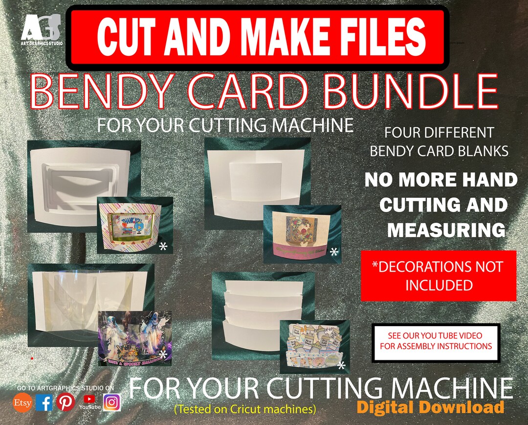 Bendy Card Blank Bundle by Art Graphics Studio - Etsy