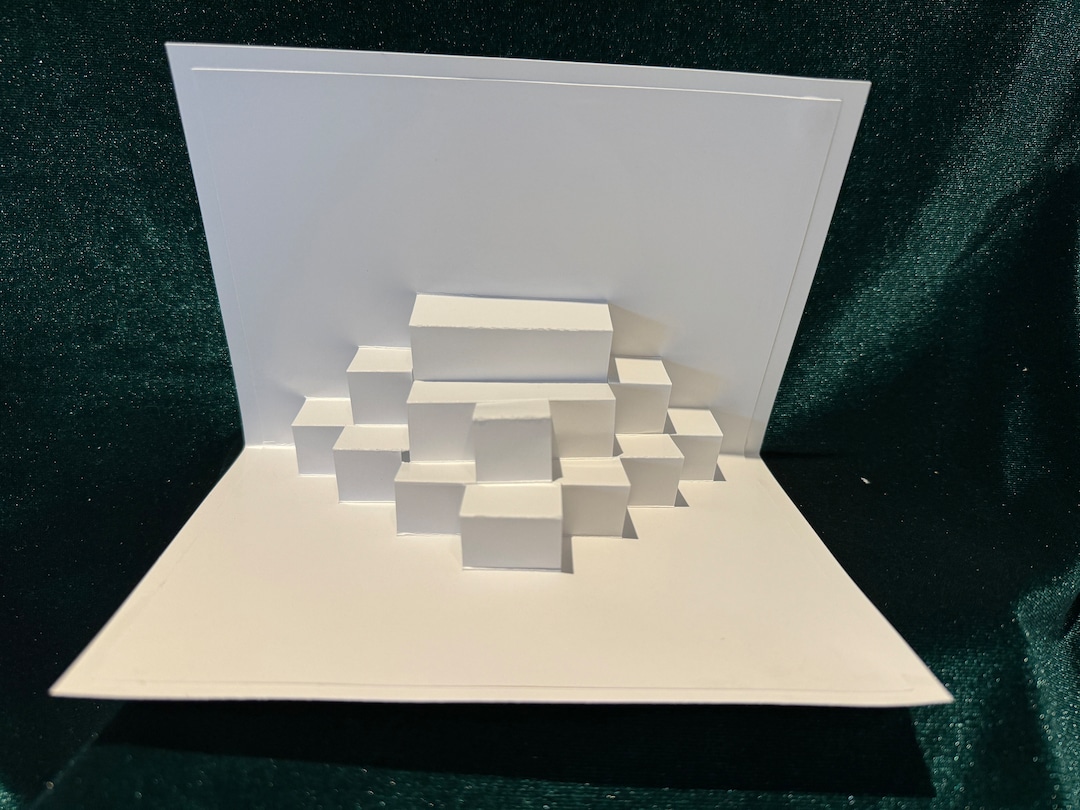 Three Tiered Multi-block Pop-up Card Blank - Etsy