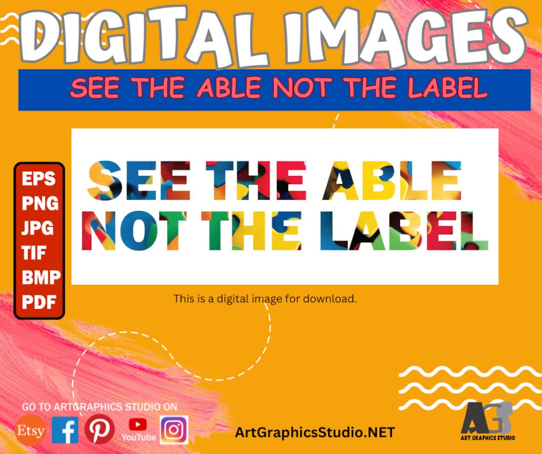 See the Able Not the Label Autism Drop Out Text - Etsy
