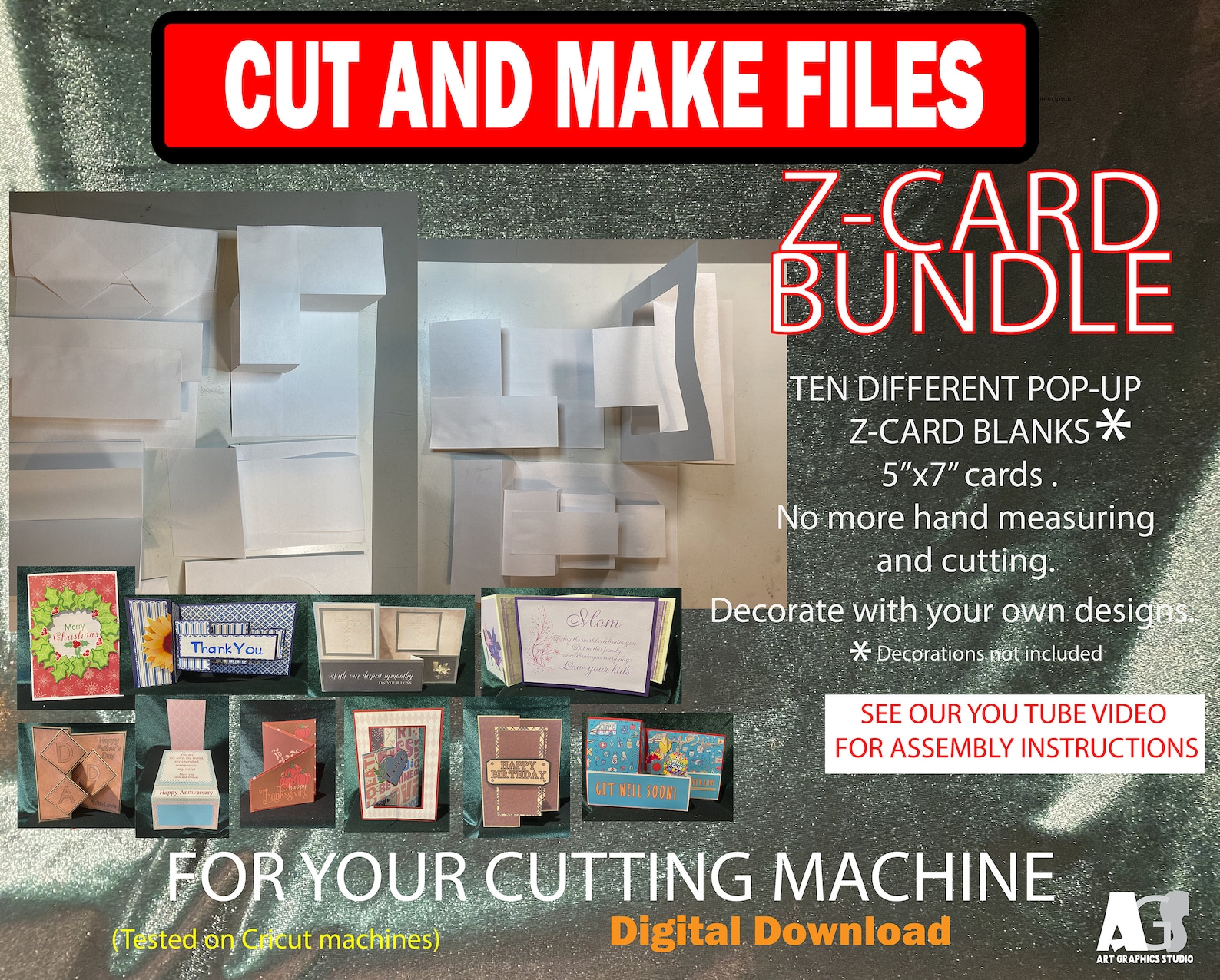 Z-fold Card Blank Bundle - 10 Piece SVG File - Etsy