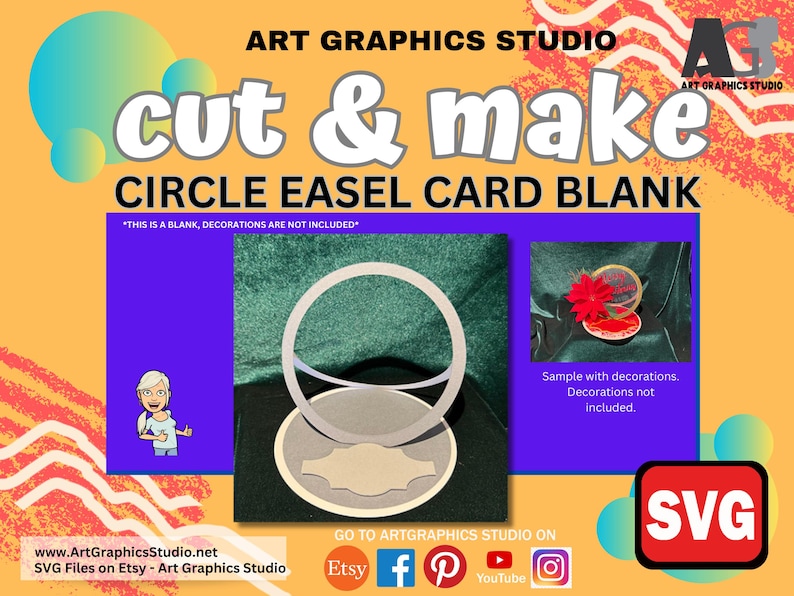 Circle Easel Card - Etsy