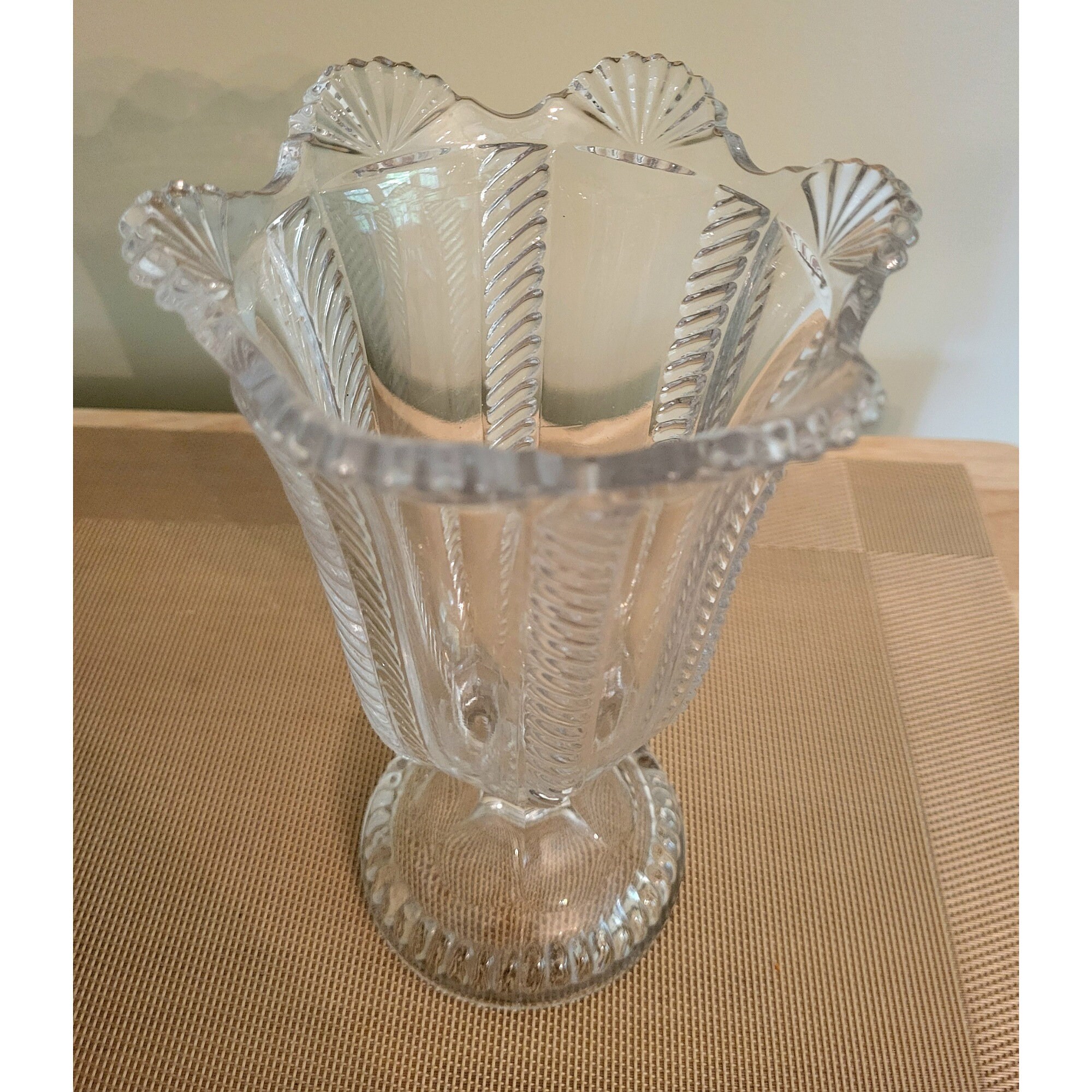 Antique Flint Glass Spooner Cable & Fan Pattern EAPG Boston and ...
