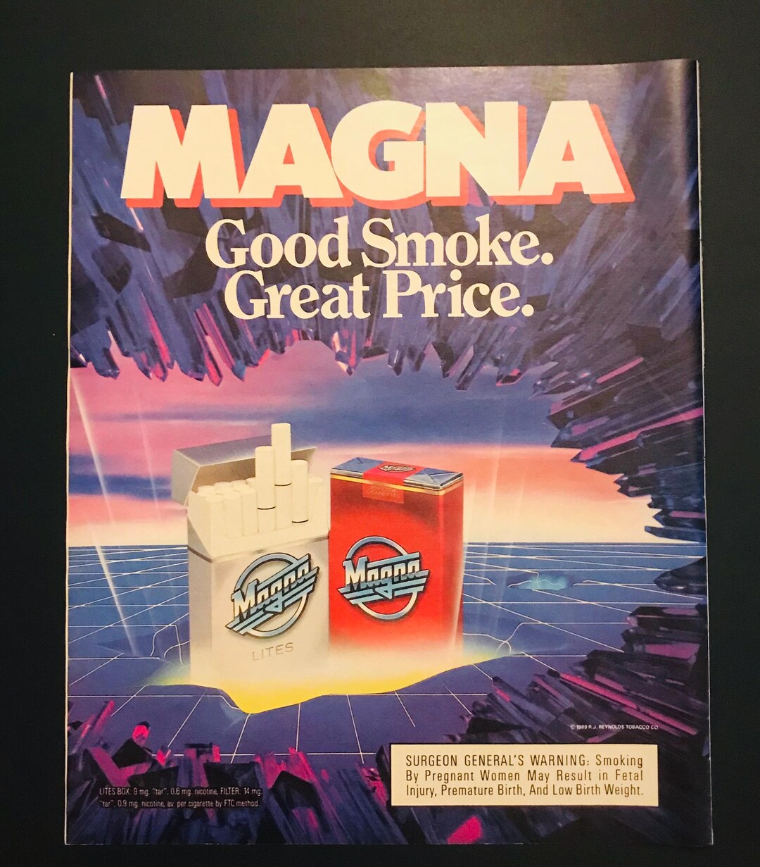 1989 Magna Tobacco Ad Small Poster Good Smoke Great Price - Etsy