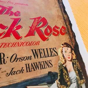 Black Rose Movie Promo Vintage Ad Small Poster 1950 Tyrone Power Cecile ...