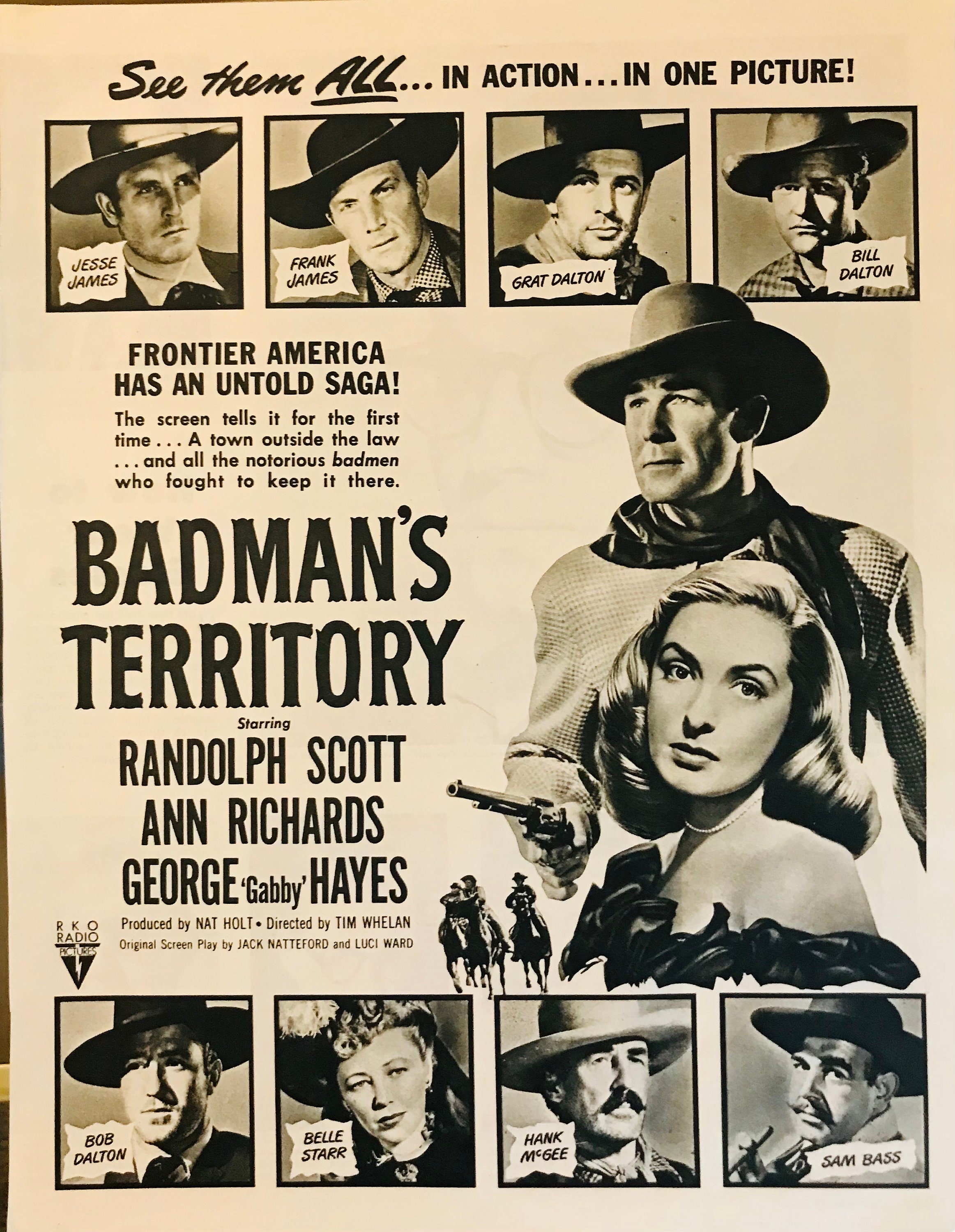 Badman's Territory Movie Ad Small Poster 1946 - Etsy