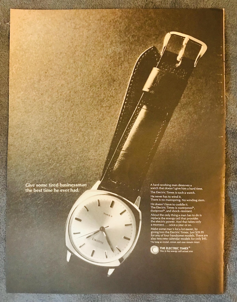 1966 the Electric Timex Small Poster Vintage Print Ad - Etsy