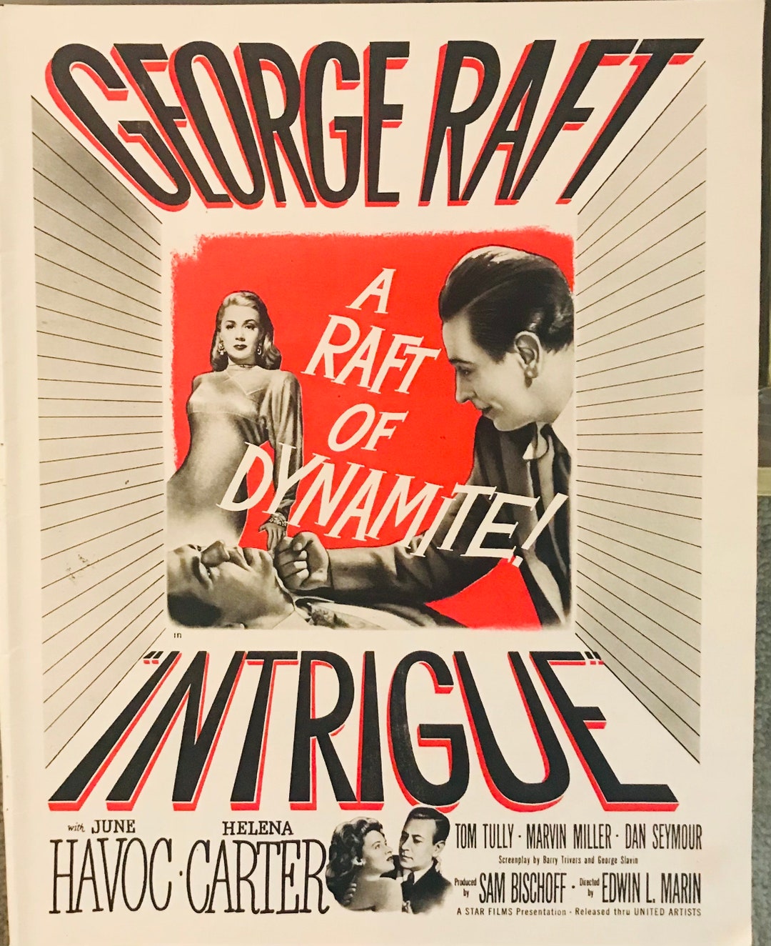 George Raft 'intrigue' Movie Print Ad Small Poster 1947 - Etsy