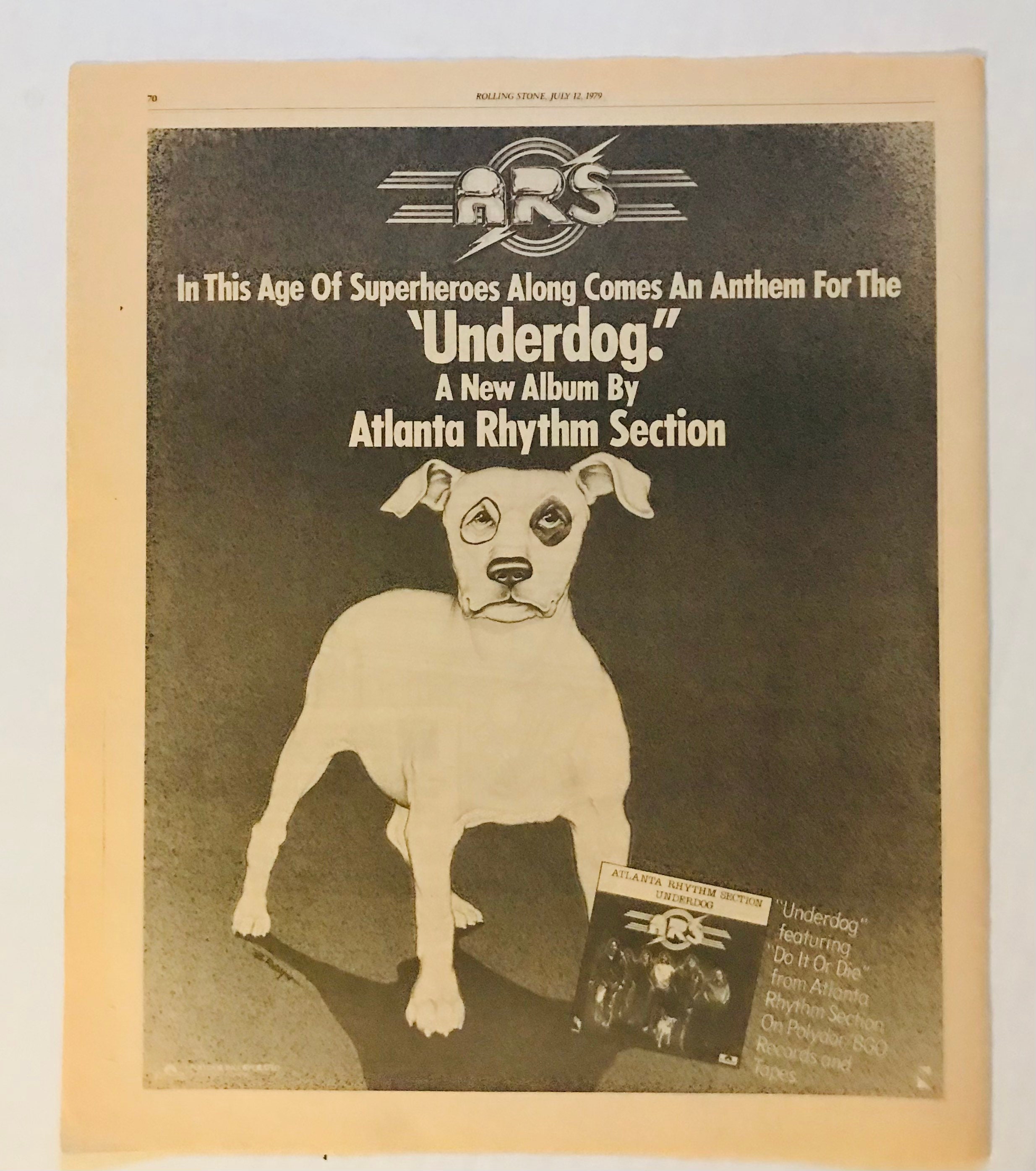 1979 Underdog Promo Ad Small Poster 14x12 Atlanta Rhythm Section Ronnie ...