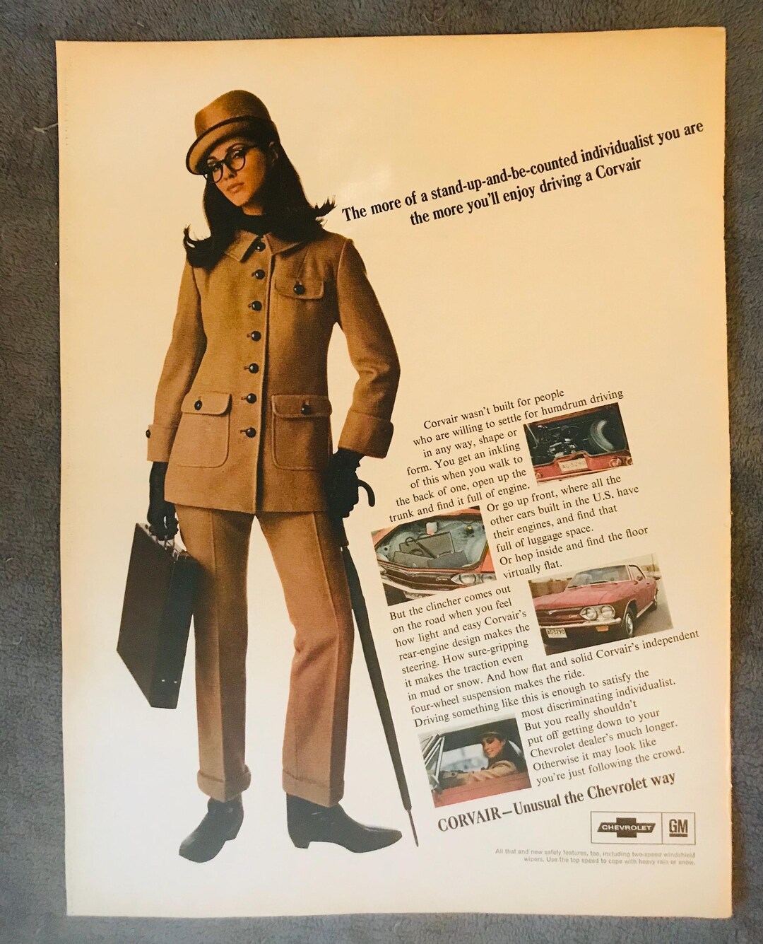 1966 Corvair Gm Chevrolet Promo Ad Small Poster Vintage Car Ad - Etsy