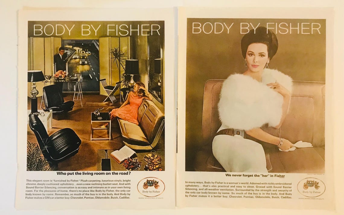 Body by Fisher Prints Set of 2-vintage Ads - Etsy
