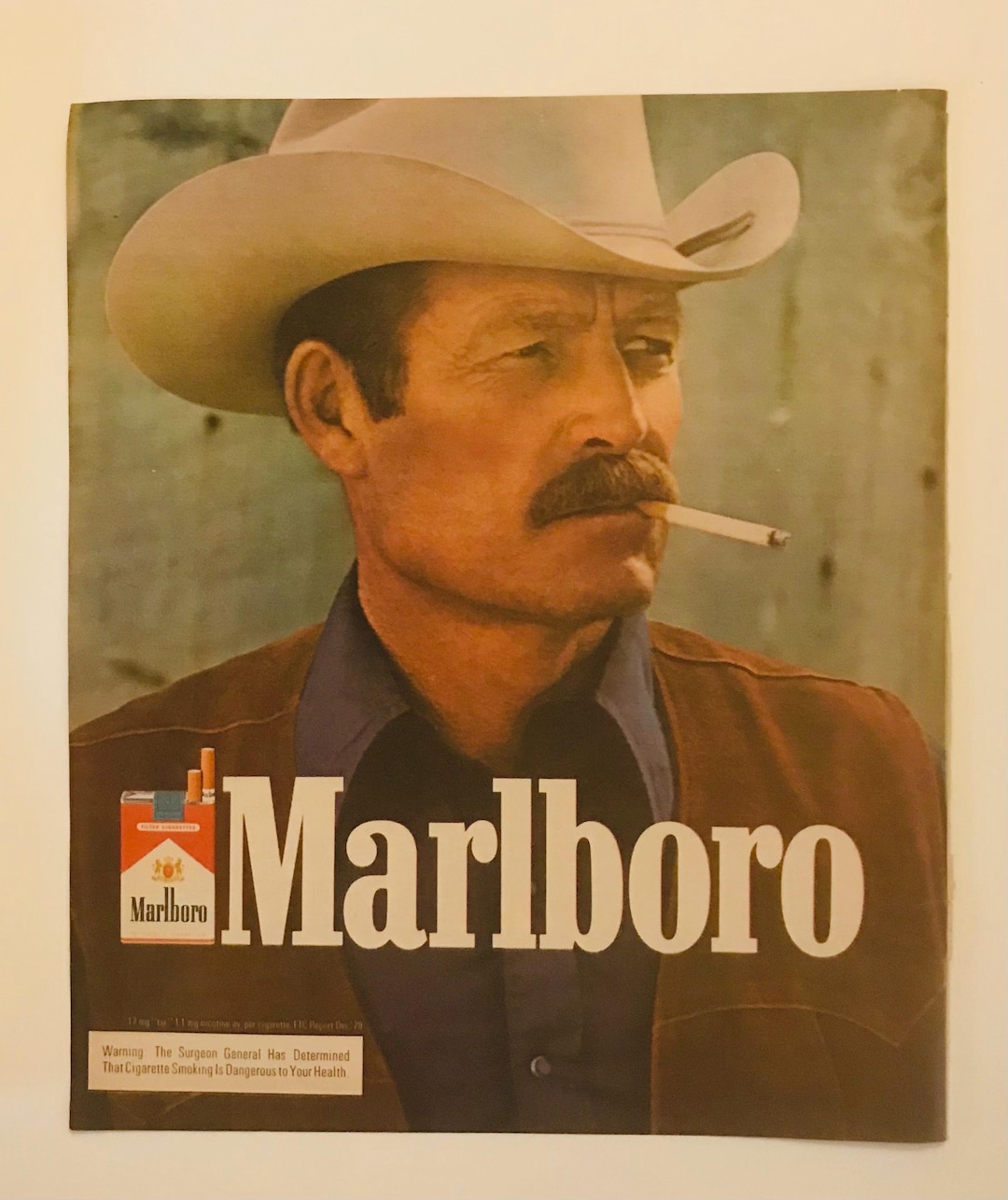 Marlboro Cowboy Vintage Ad Small Poster 1981 - Etsy
