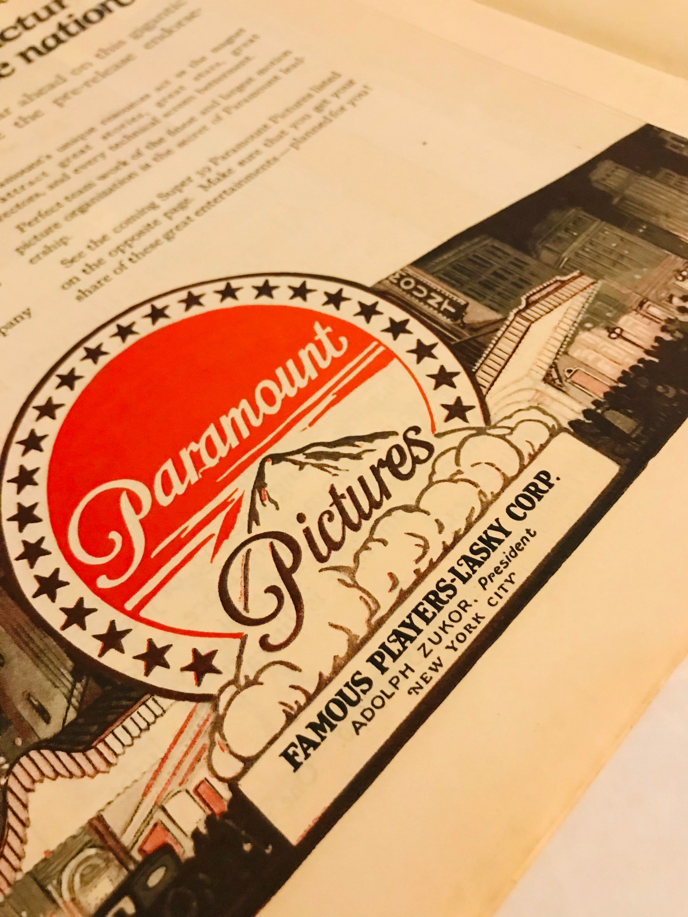 1923 Paramount Pictures Motion Picture Announcement Movies Vintage ...