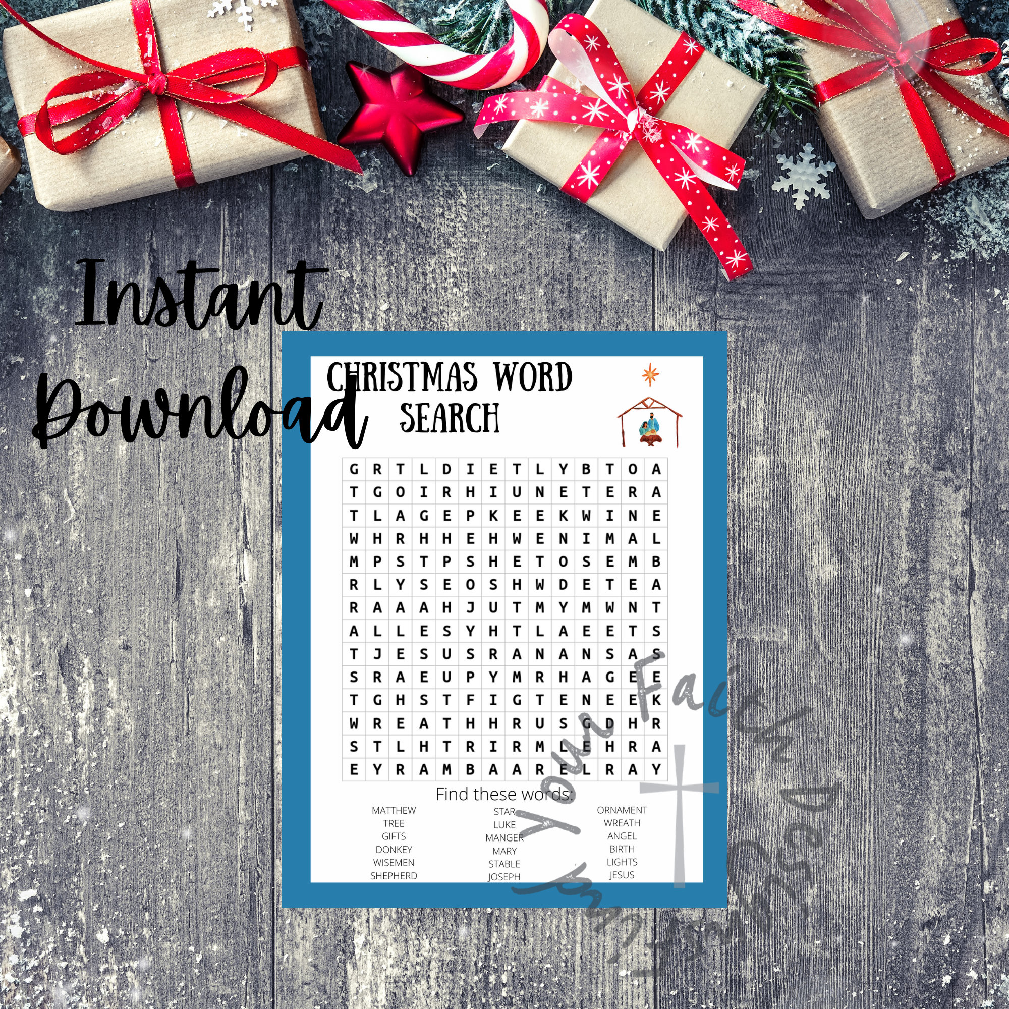 Christmas Bible Word Searches for Kids Christmas Story | Etsy