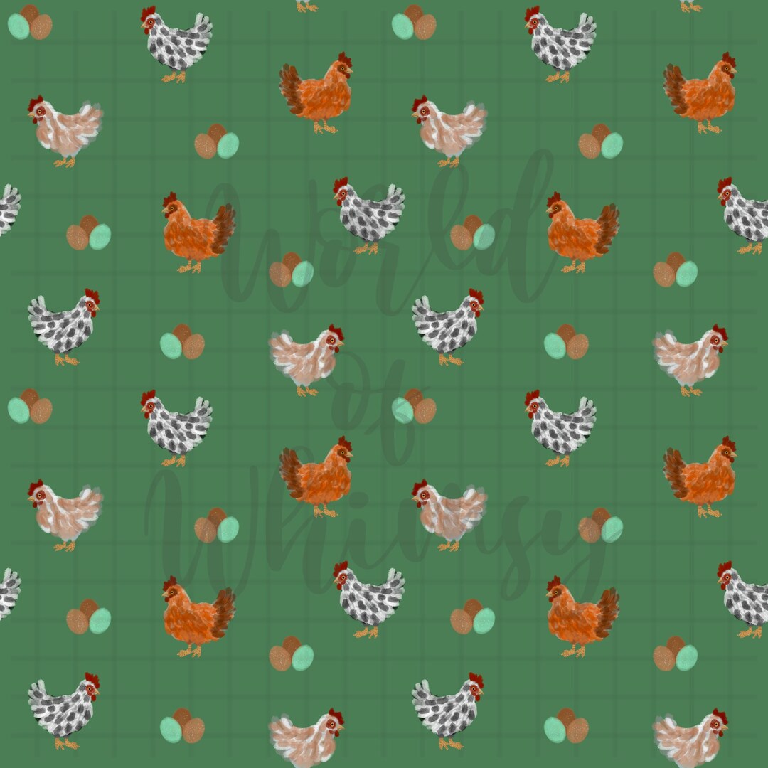 Chicken Seamless Pattern 300 DPI PNG Instant Download Digital Papers ...