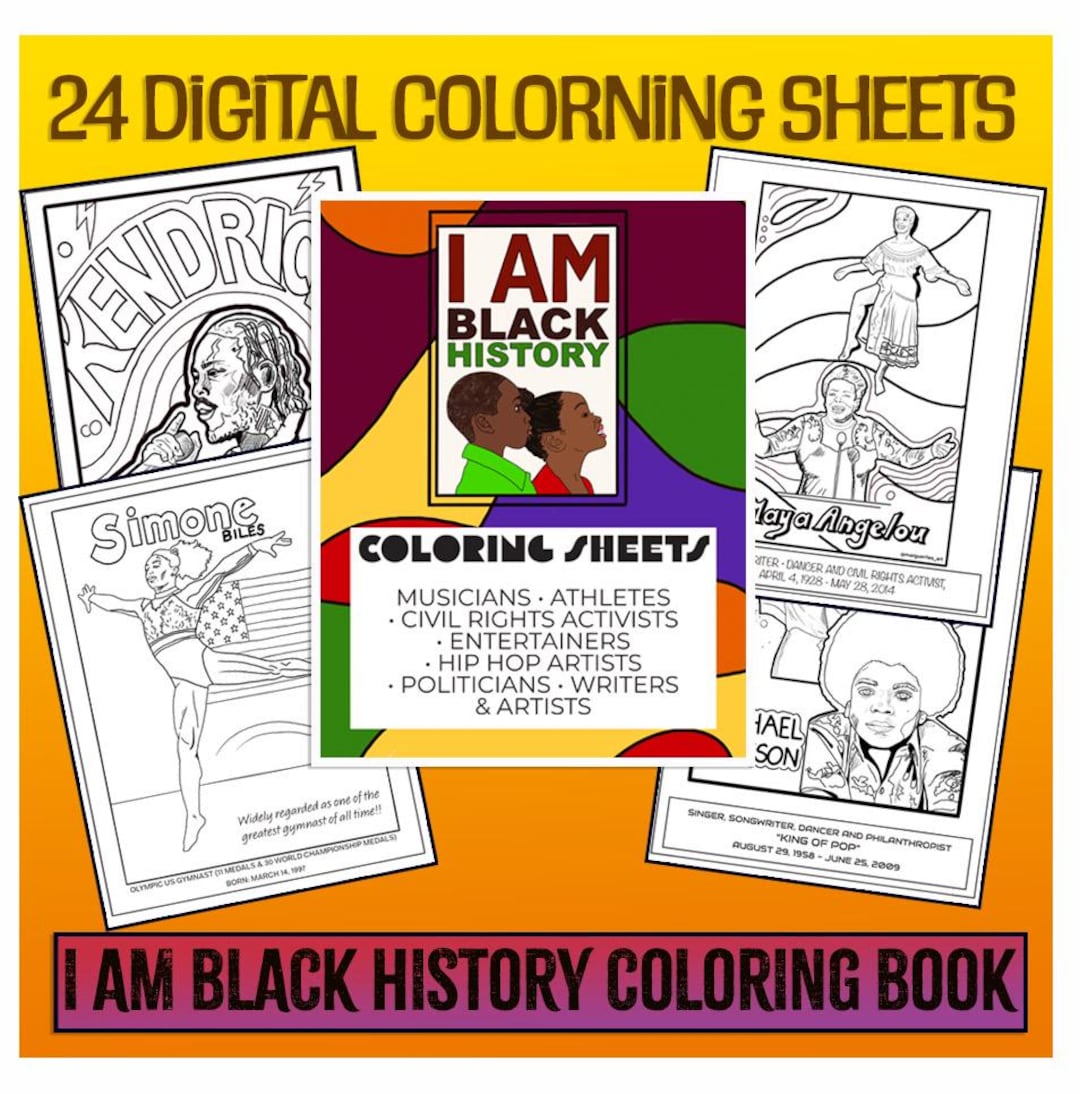 Black History Coloring Sheets - Etsy