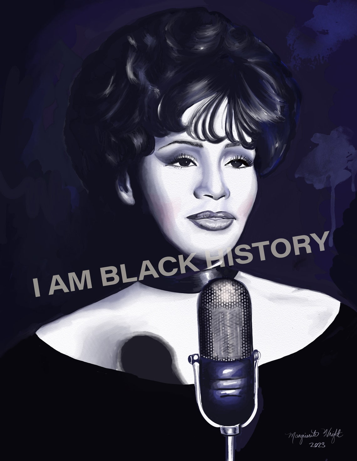 Whitney Houston Digital Portrait - Etsy