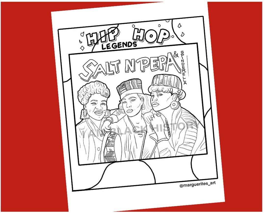 Black History Coloring Sheet - Salt N Pepa Rap Group - Etsy
