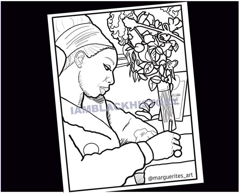 Black History Coloring Sheet Nina Simone - Etsy