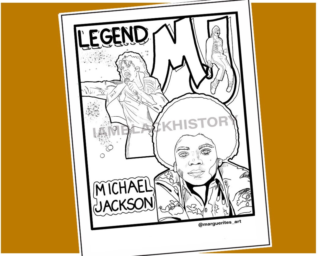 Black History Coloring Sheet Michael Jackson - Etsy