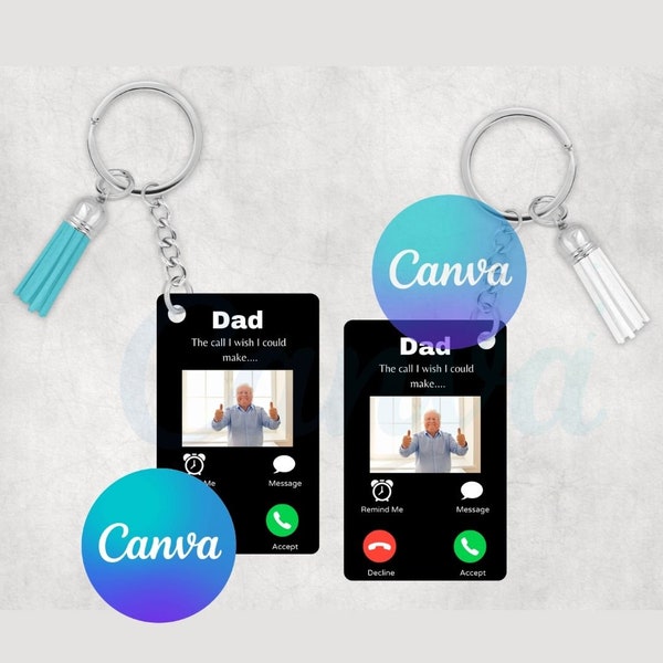 Memorial Phone Call Keyring Template - Etsy