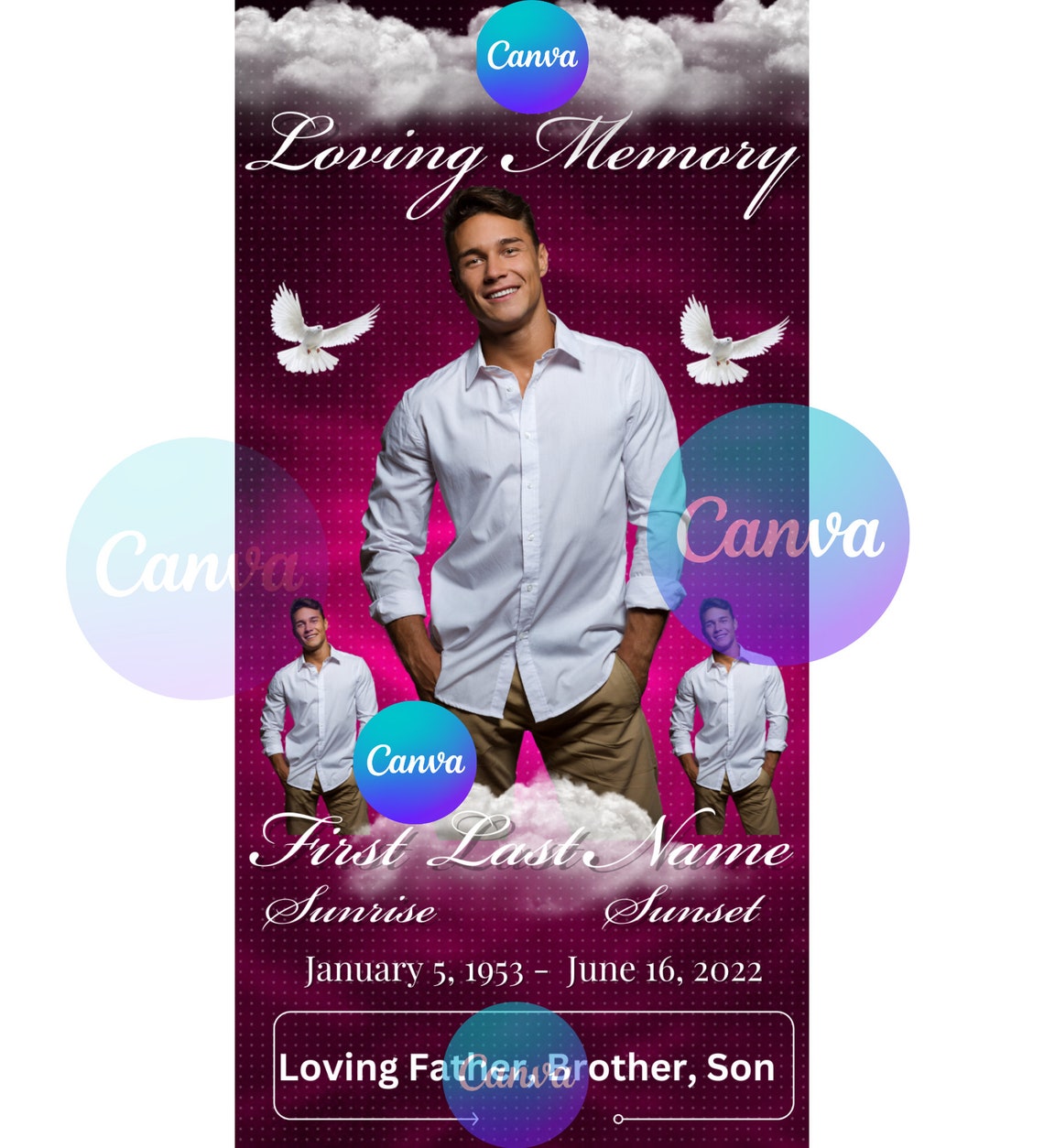 Editable Grave Blanket Template Instant Download | Memorial Template ...