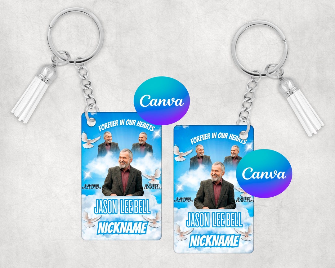 Memorial Keyring Template | Editable Canva Template | DIY Craft ...
