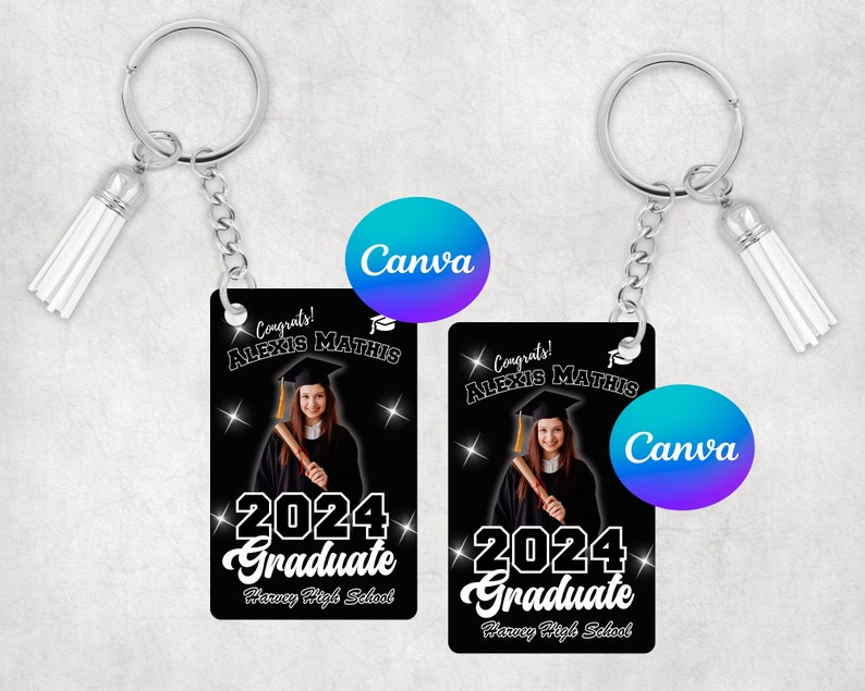 Graduation Keychain Template | Editable Canva Template | DIY Craft ...