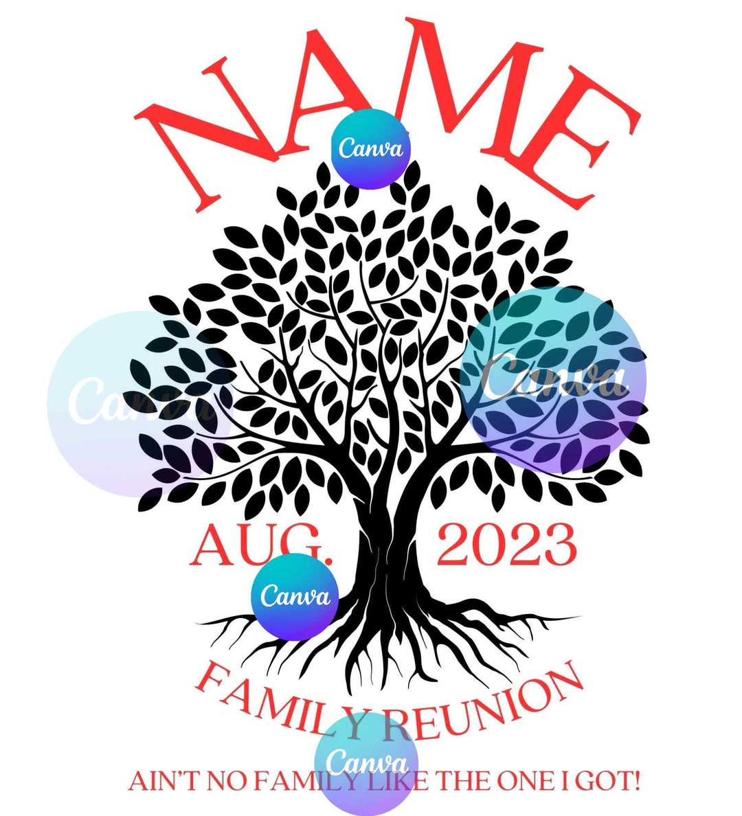 Canva Editable Template, Family Reunion, Our Love Runs Deeper, Aint No ...