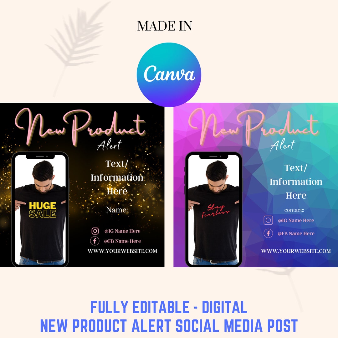 Fully Editable New Product Alert Canva Template, Premade Templates ...