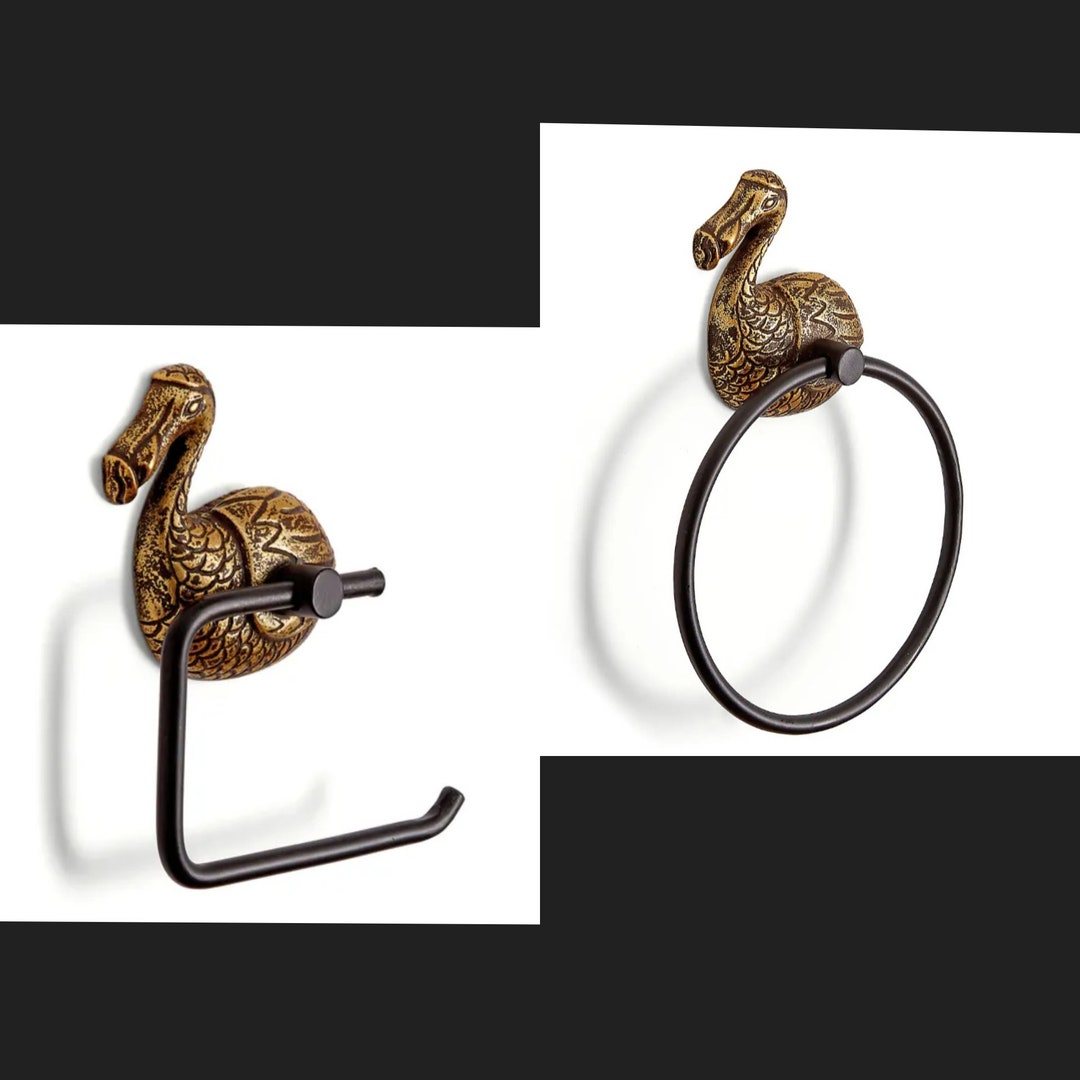 Dodo Bird Animal Toilet Roll Holder and Towel Ring Modern Contemporary ...