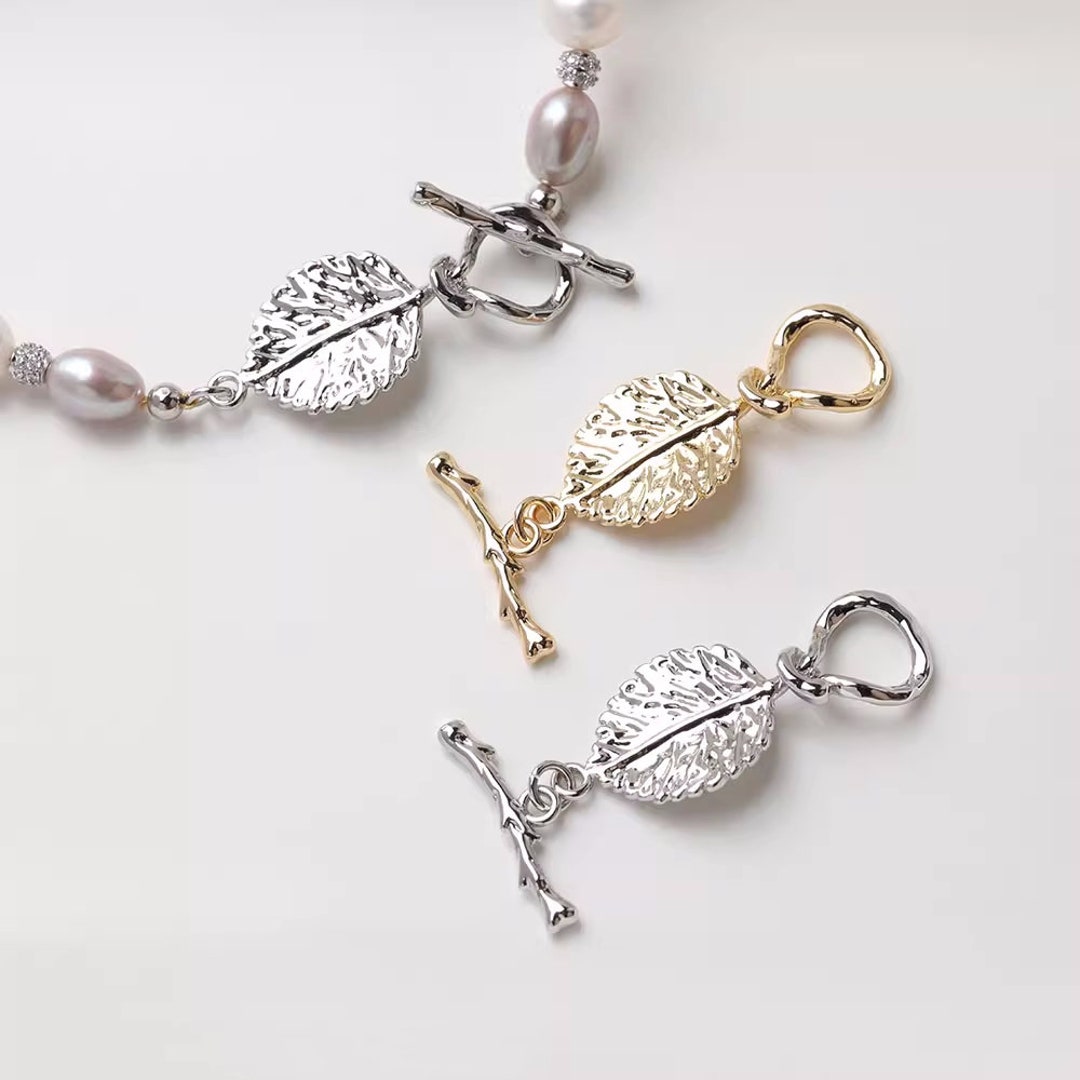 1set Leaves Toggle Clasp,gold/silver Leaf Connector Clasp,large Clasp ...