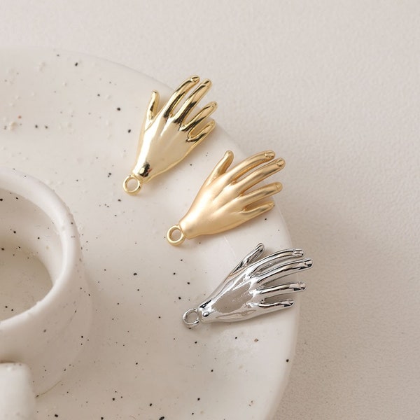 Silver Hand Charm - Etsy