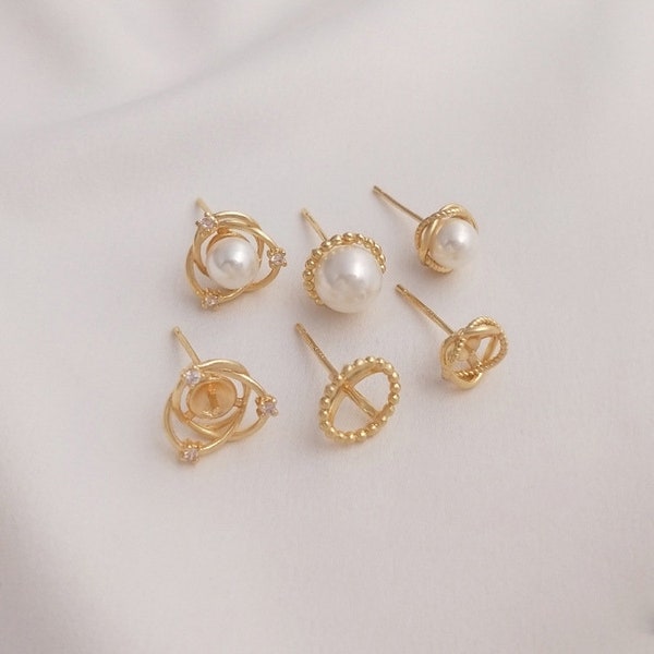 Pearl Half Drilled Pearls - Etsy