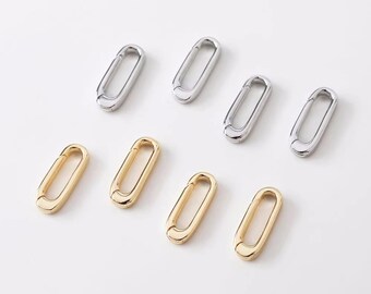 Brass Oval Lobster Clasp Brass Mini Clasp With Loop Brass - Etsy
