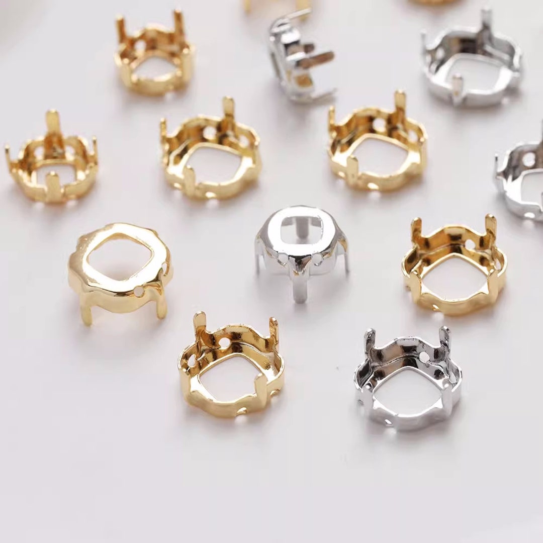 5pcs Jewels Low Seat Claw Settings, Gold/silver Tone Irregular Round ...