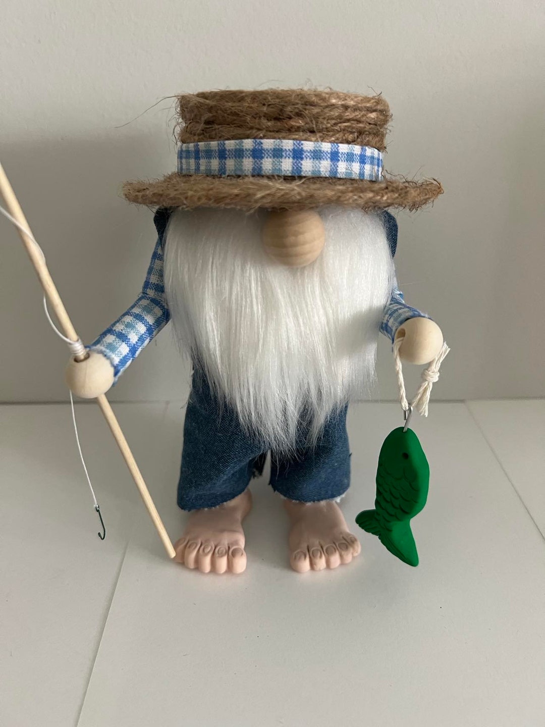 Gnome, Boy Gnome, Fisherman Gnome, Barefoot Gnome - Etsy