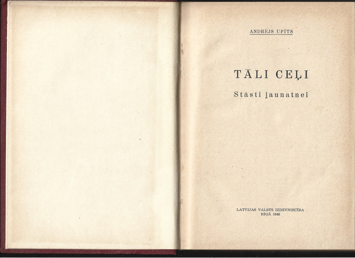 1946, Tāli Ceļi, Andrejs Upīts - Etsy