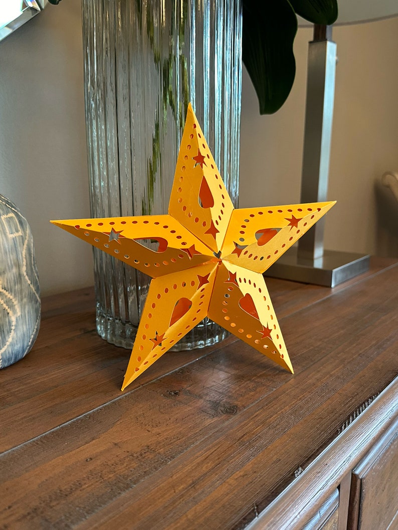 Celestial Glow 3D Five-point Star SVG Template - Etsy